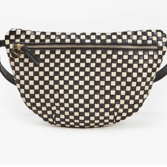Clare V | Bags | Clare V Black Cream Woven Checker Grande Fanny | Poshmark